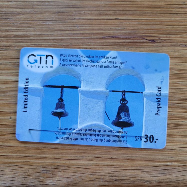 Carte Téléphonique GTN Télécom (Gebraucht) in Biel/Bienne für CHF 1 ...