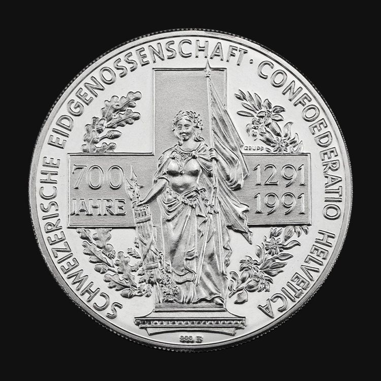1 Unze Silber 999 - 1991 - 700 Jahre 1291-1991 (Gebraucht) in Lugano für CHF 55 – mit Lieferung ...