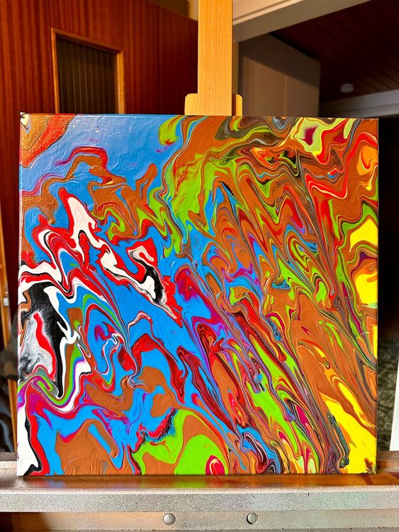 Acrylic pouring auf Leinwand (Neu (gemäss Beschreibung)) in Kriens für CHF 1 – mit Lieferung auf ...