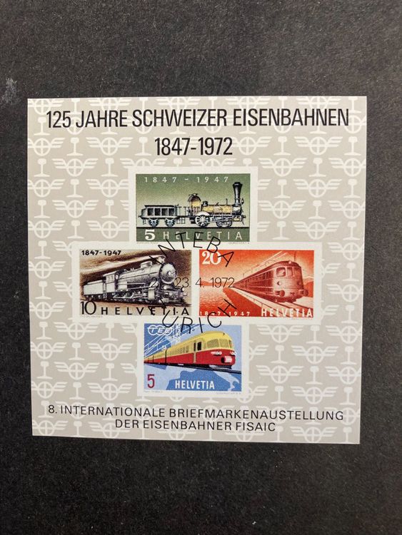 Schweiz 1972 Vignette 125 Jahre Eisenbahn postfrisch (Neu (gemäss Beschreibung)) in Liestal für ...