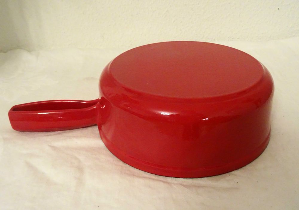 Rotes Gusseisen Caquelon Fonduepfanne 2-3 Personen NEU (Neu (gemäss ...