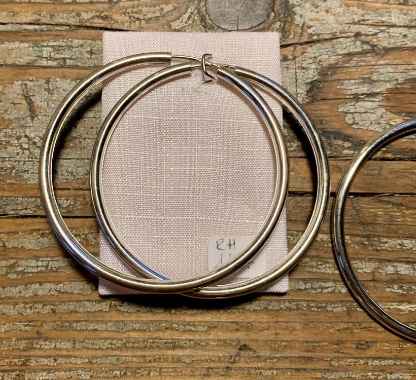 ⚫ XL Creolen Runddraht Silber 925 rhod. | Kaufen auf Ricardo