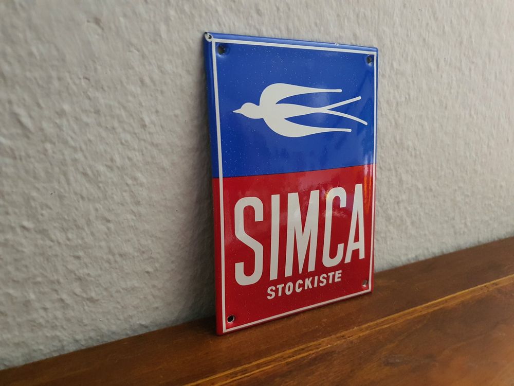 Emailschild SIMCA Stockiste Emaille Schild Reklame Retro | Kaufen auf ...