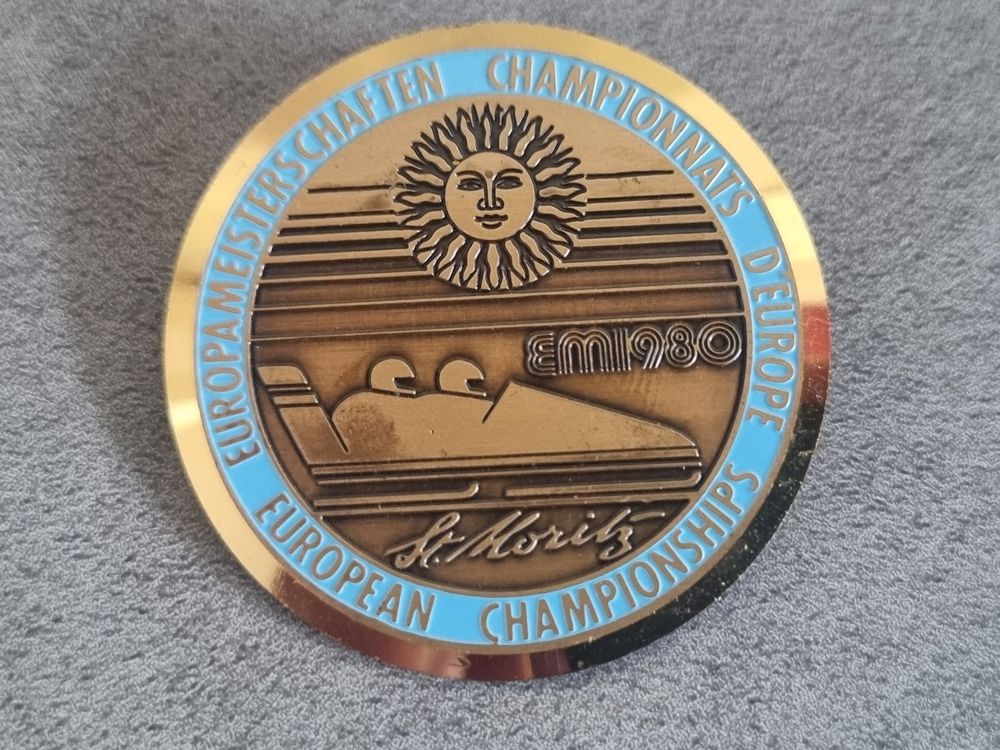 Europameisterschaft Bob St. Moritz 1980 Plakette! (Gebraucht) in ...