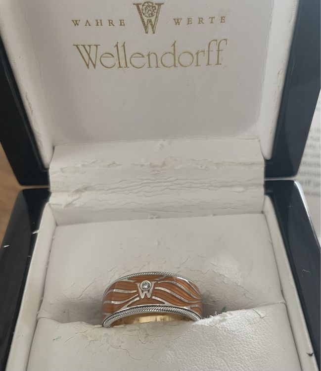 Wellendorff Ring, Lebenslust, Gr. 55, Orange mit diamant (Neu (gemäss ...