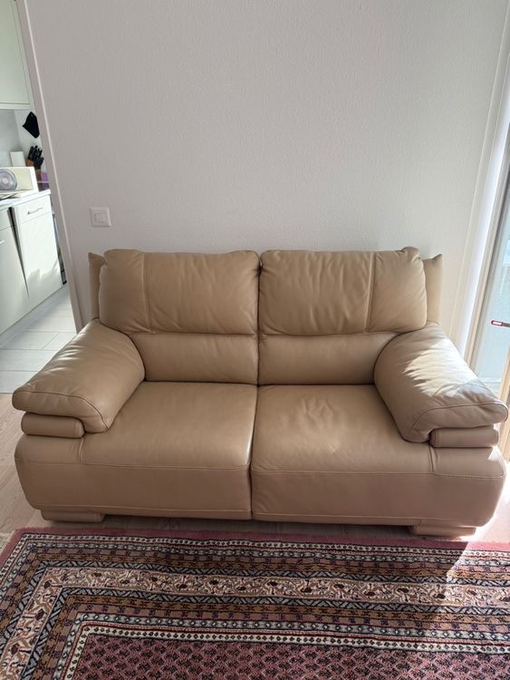 2-er Echtleder Sofa beige (Gebraucht) in Maur für CHF 50 – nur Abholung ...