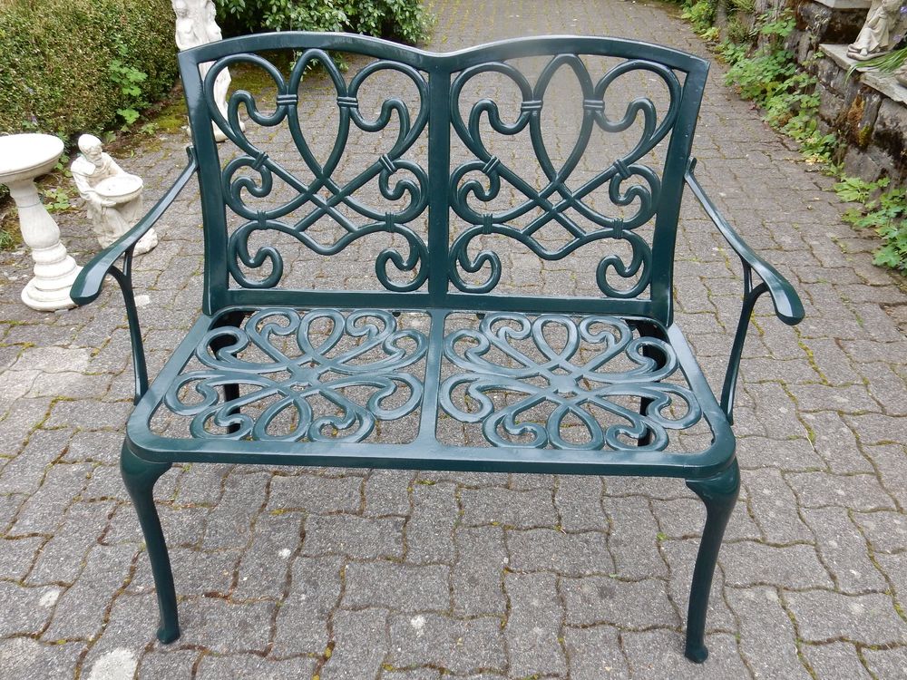 verspielte Gartenbank grün Aluminium 2er-Sitz wie NEU Bank (Neu (gemäss ...