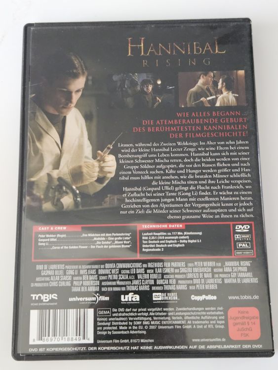 Hannibal Rising DVD - Wie alles begann - FSK 18 (Gebraucht) in Oberdorf ...