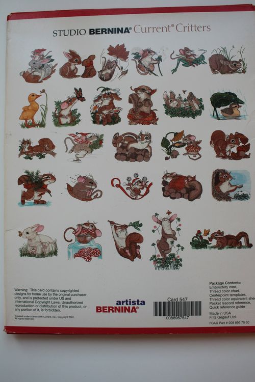 Stickkarte Current Critters für Bernina Artista (Gebraucht) in ...