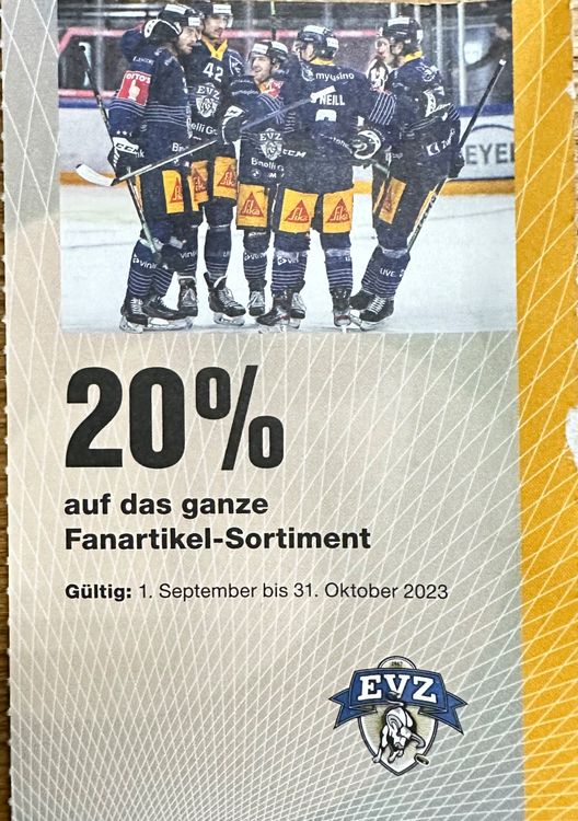 20% auf alle EVZ Fan Artikel online Shop EV Zug Gutschein (Neu (gemäss Beschreibung)) in Sursee ...
