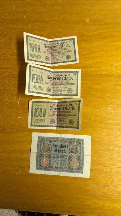 Historische 1000 Mark Reichsmark Note - SET (Gebraucht) in Burg im ...