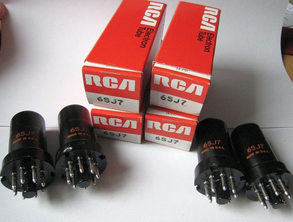 4 Röhren / Radioröhren 6SJ7 (Endstufe/Pentode), RCA (Neu (gemäss ...
