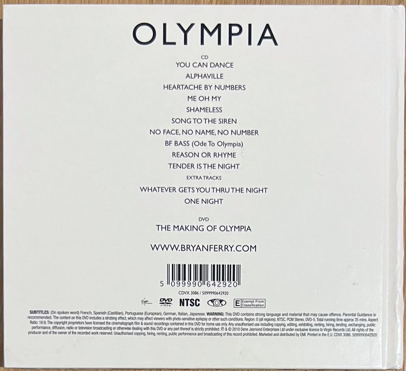 Bryan Ferry – Olympia Deluxe Edition | Kaufen auf Ricardo