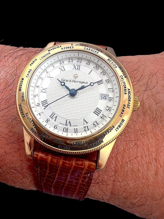 Girard Perregaux GP 90 World Time 18k Gold 38mm *U362 (Gebraucht) in ...