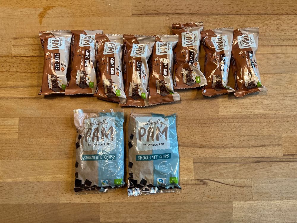 Naturally Pam - 8 x Cake Bar (bio) & 2 x Chocolate Chips (Neu und ...