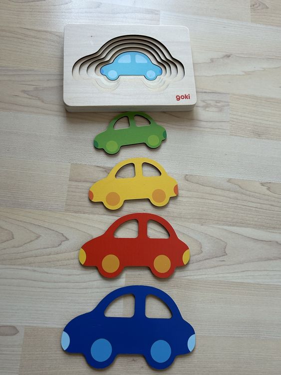 Goki Wooden Car Layer Puzzle - Perfect Learning Toy! (Neu (gemäss ...