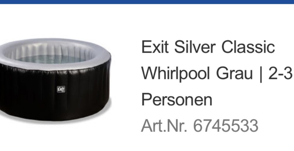Whirlpool Exit Silver Classic, 2-3 Pers. (Neu und originalverpackt) in ...