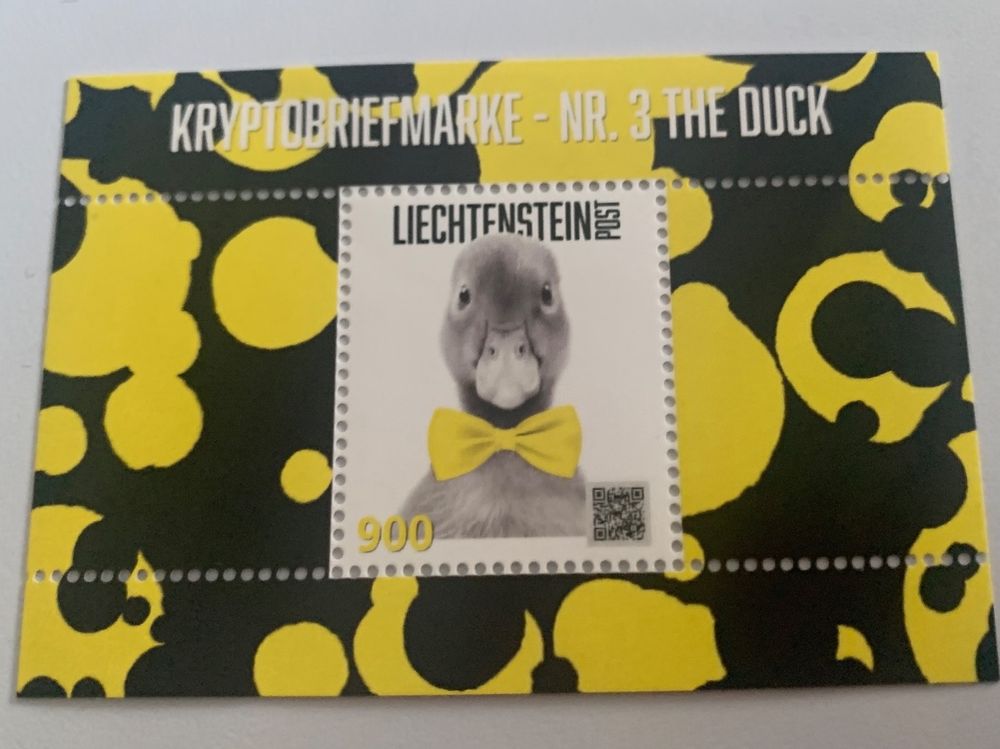 Crypto Briefmarke Liechtenstein The Duck - Blau, Grün & Pink (Neu ...
