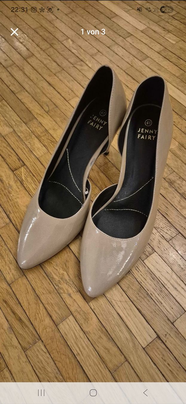 Jenny Fairy Pumps, beige Lack-Optik, Gr. 41, Top Zustand! (Gebraucht ...