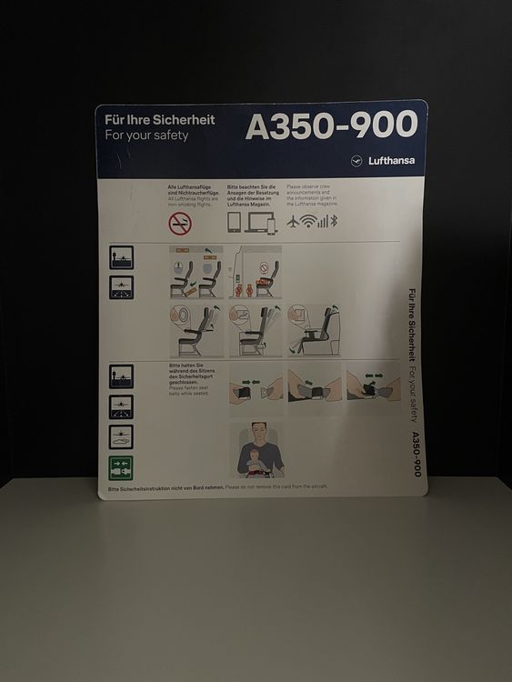 Lufthansa A350-900 Safety Card (old Gen. / Cabin Layout)used (Gebraucht ...