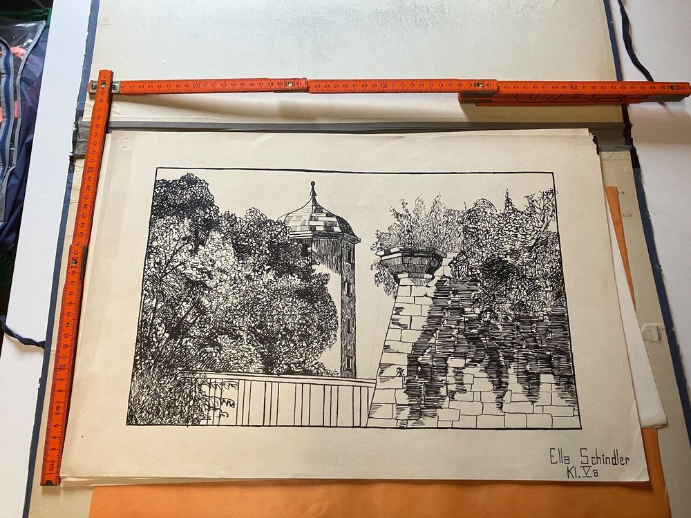 Antike originale Zeichnung, signiert | Kaufen auf Ricardo