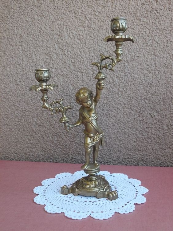 1 Paar Figuren Messing Kerzenständer auf Löwen 3 Fuss Sockel (Gebraucht) in Ostermundigen für ...