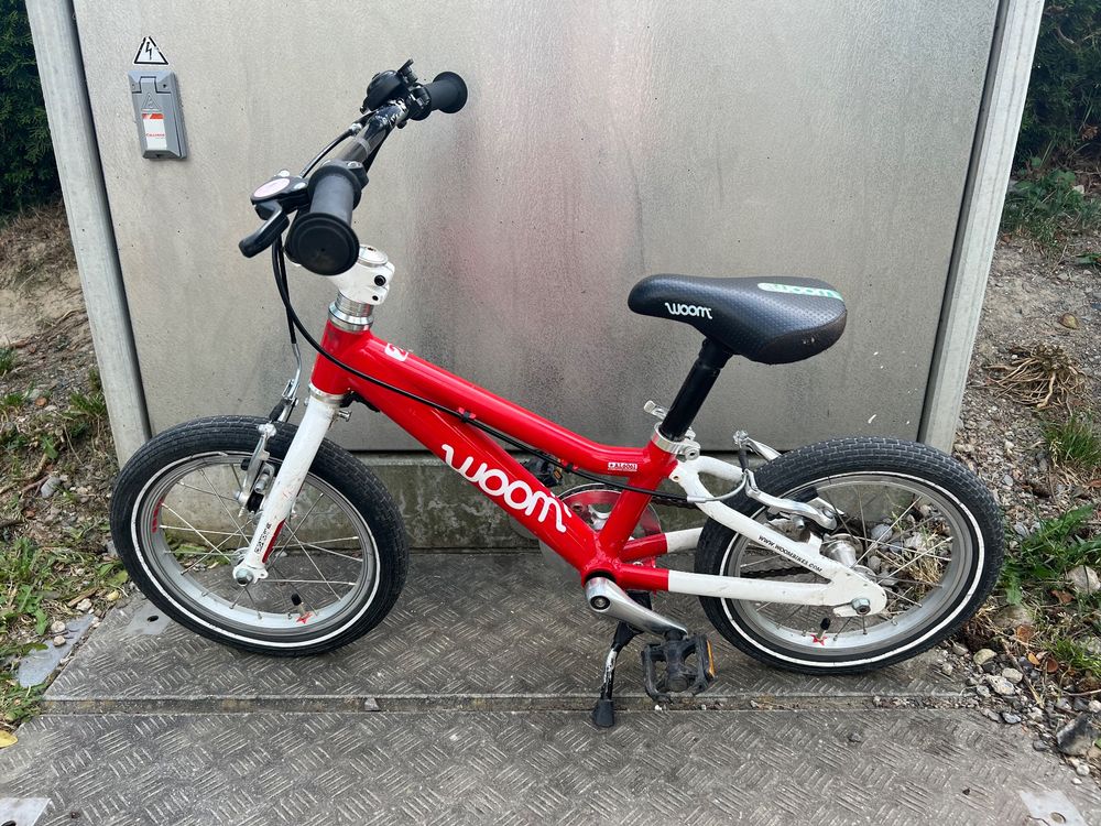 Woom 2, Kindervelo, 14“ Zoll, rot (Gebraucht) in Knonau für CHF 250 – nur Abholung auf Ricardo ...