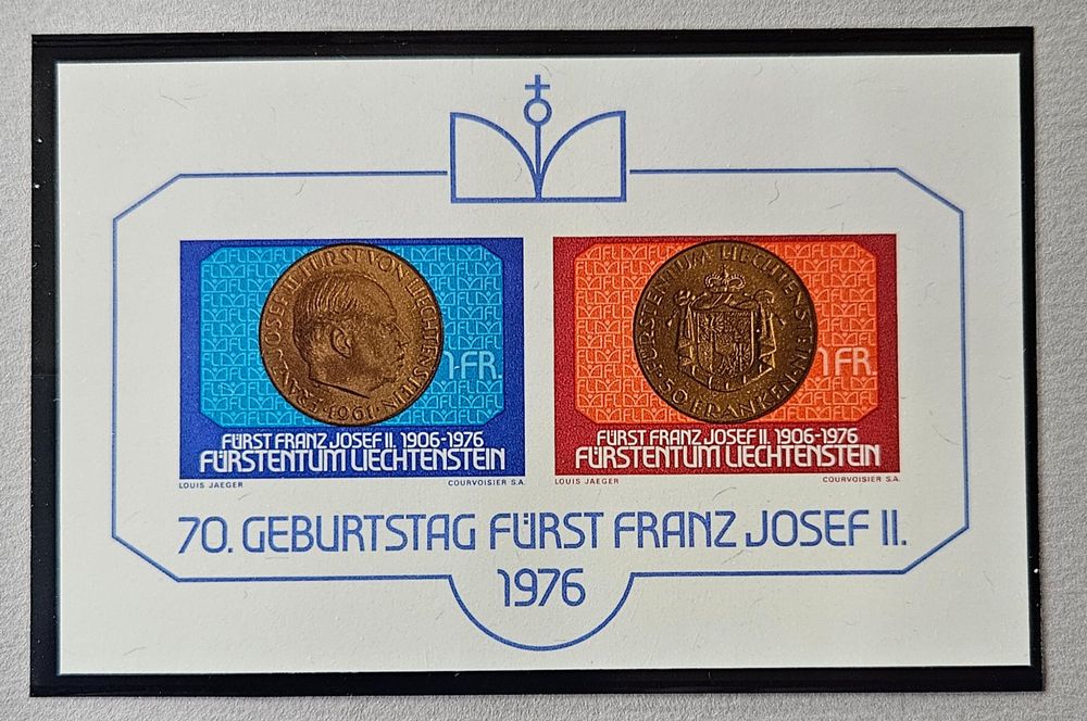 Sonderblock zum 70. Geburtstag von Fürst Franz Josef II 1976 (Neu und originalverpackt) in ...