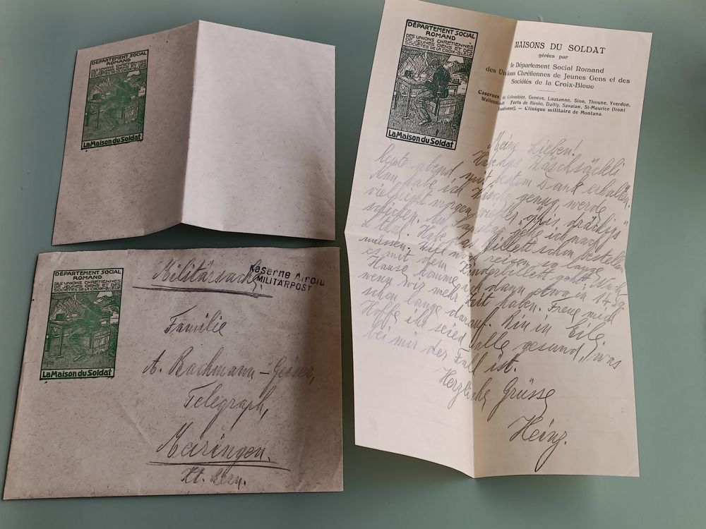 Litho Militär Post Brief / La Maison du Soldat Gelaufen 1914 (Gebraucht ...