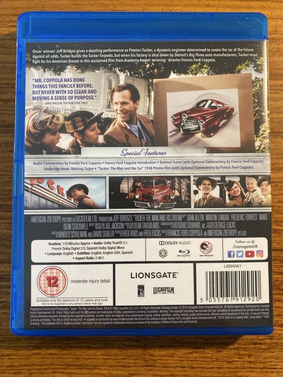 Tucker: The Man and His Dream - Blu-ray Disc, UK Import (Gebraucht) in Rüschlikon für CHF 3.6 ...