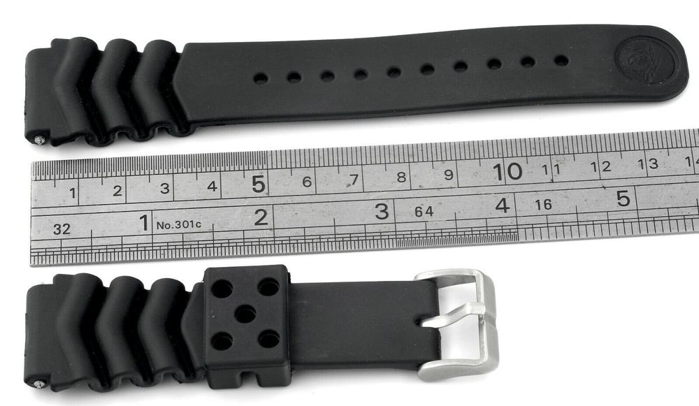 SEIKO Z20, 20mm Watch Band Wave Rubber Black Diver Straps | Kaufen auf ...