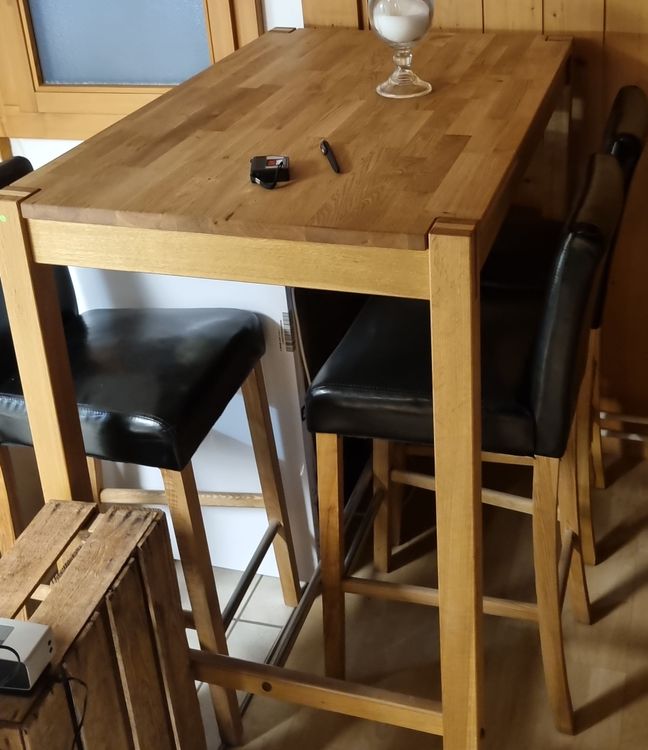 Bar Tisch aus Holz mit 4 Hockern | Kaufen auf Ricardo