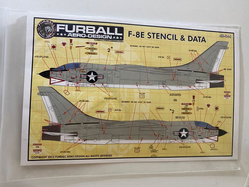 1/48 F-8E CRUSADER STENCIL AND DATA DECALS FÜR HASEGAWA (Gebraucht) in ...