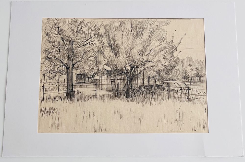 Fred SCHAFFNER ( 1906-? ) Landschaft Zeichnung Handsigniert | Kaufen ...