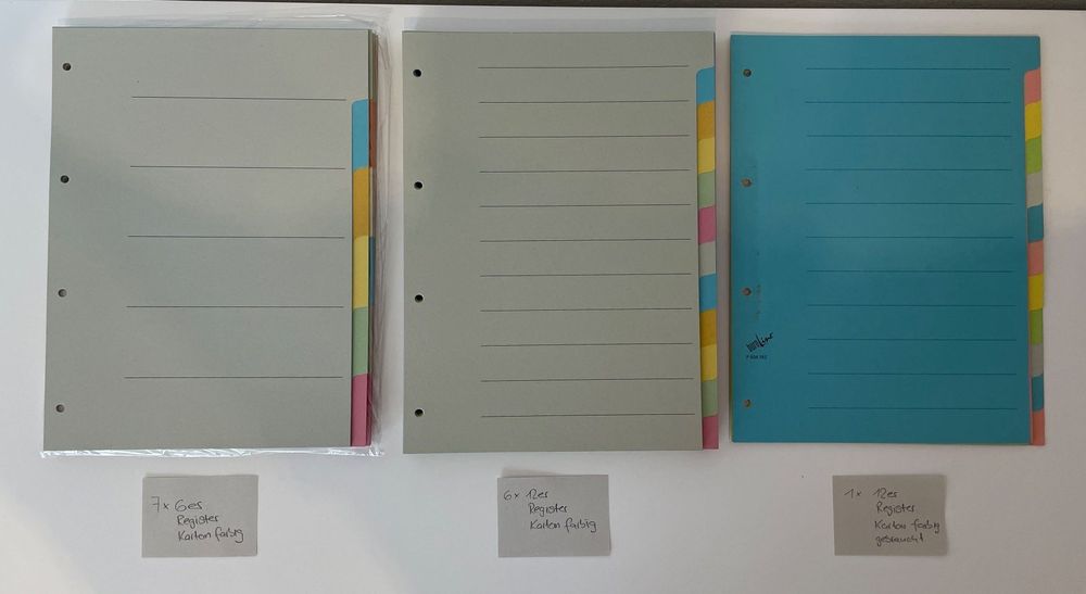 Register A4 (Karton farbig) für Ordner | Kaufen auf Ricardo