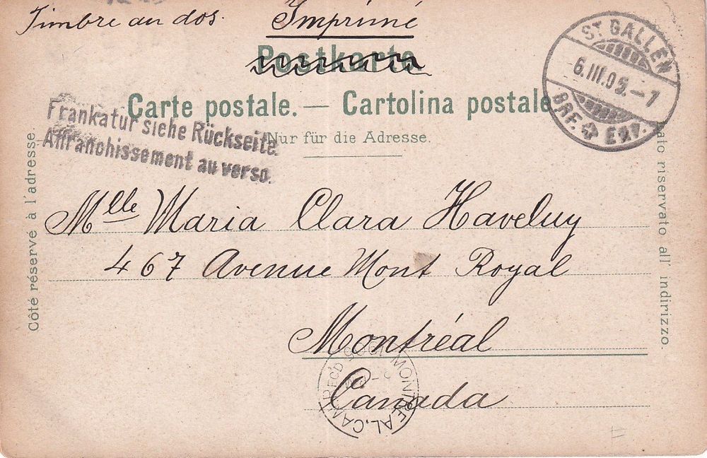 St. Gallen SG - TRAM beim Schülerhaus um 1905 (Gebraucht) in Niedergesteln für CHF 5.9 – mit ...