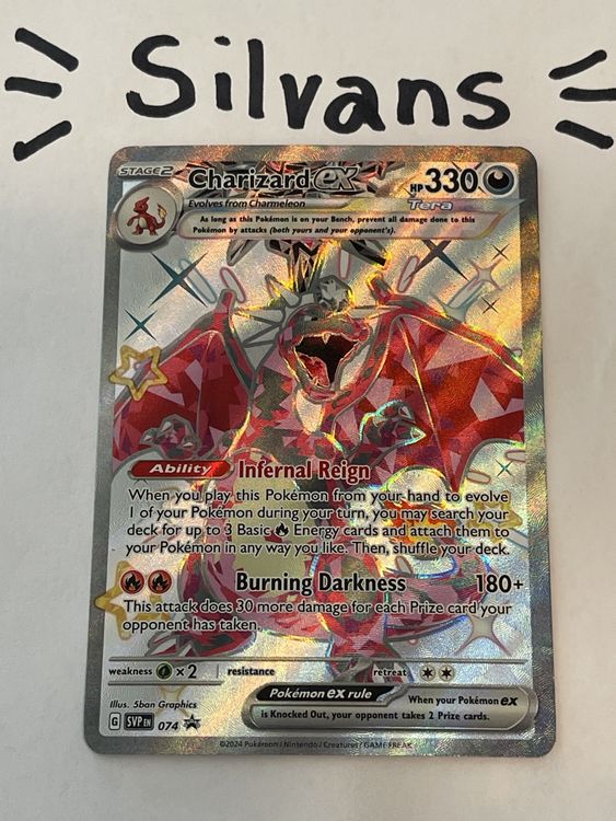 Charizard ex Full Art Shiny Black Star Promo SVP074 Englisch | Kaufen ...