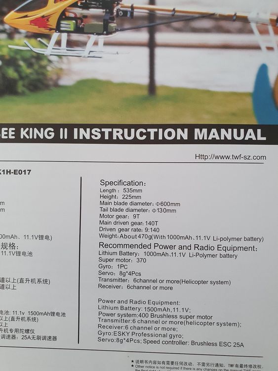 RC Helicopter - ESKY Honey Bee King 2 RTF (Neu (gemäss Beschreibung)) in Balsthal für CHF 10 ...