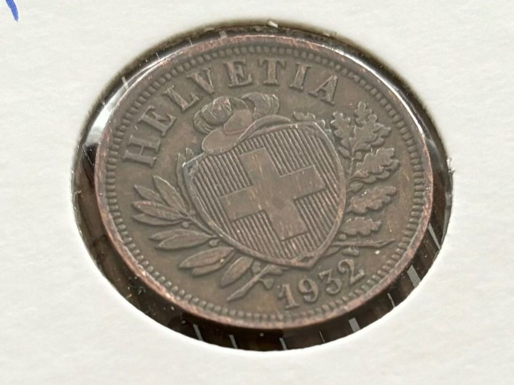 Schweiz 2 Rappen 1932 vzgl Schild mit Freiheitshut (Neu (gemäss Beschreibung)) in Speicher für ...