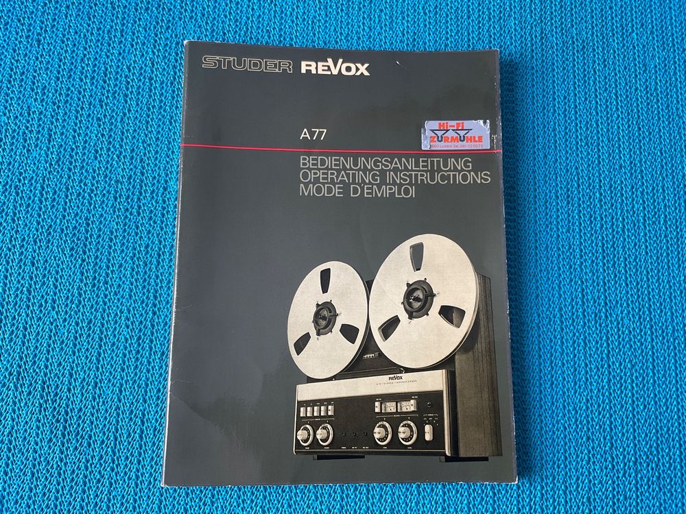 ReVox A 77 Bedienungsanleitung (Gebraucht) in Langenthal für CHF 14 – mit Lieferung auf Ricardo ...