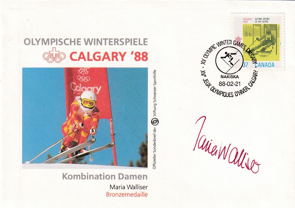 Olympia Calgary 88 Brief mit Unterschrift Maria Walliser (Gebraucht) in ...