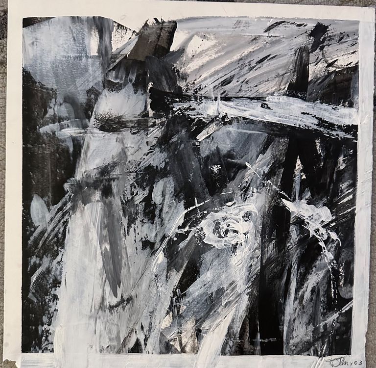 Abstrakte Mischtechnik Gemälde Monogr | Kaufen auf Ricardo