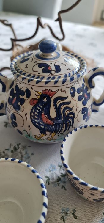 Grazia Deruta Italian Pottery BLUE ROOSTER Keramik Ceramica (Gebraucht ...