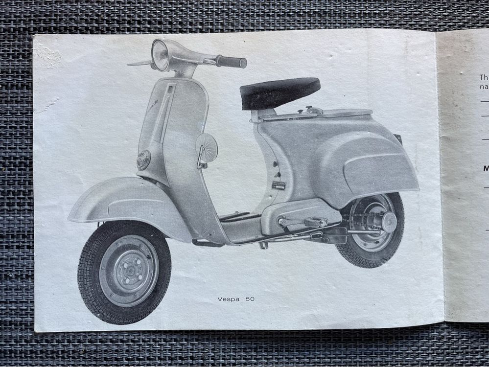 Vespa piaggio V5a - Notice | Kaufen auf Ricardo