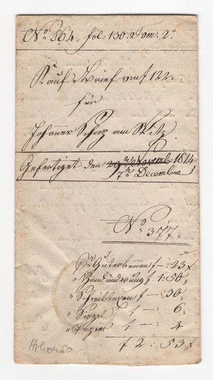 Arbon Romanshorn 1815 Kaufbrief (Gebraucht) in Zürich für CHF 15 – mit Lieferung auf Ricardo kaufen