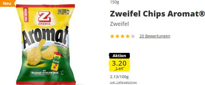 Zweifel Aromat Chips, Original, neue limited Edition! (Neu und ...