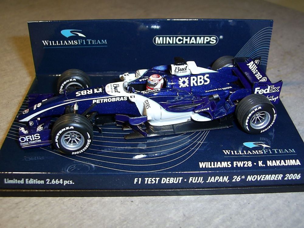 WILLIAMS FW28 Test-Debut 2006 (Nakajima) 1:43 Minichamps (Neu und ...