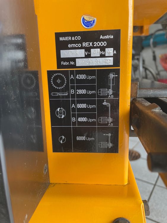 Emco Rex 2000, Kombi Holzbearbeitungsmaschine (Gebraucht) in Sennwald für CHF 399 – nur Abholung ...