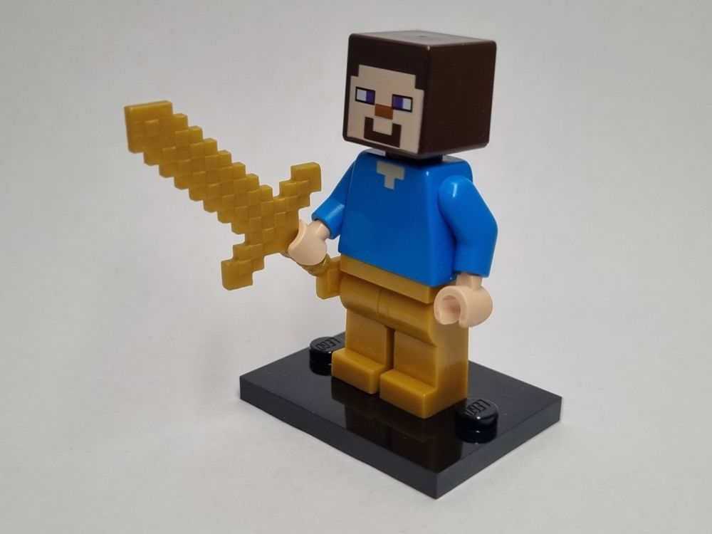 LEGO Minecraft min074 Steve - Pearl Gold Legs + Gold Sword (Neu (gemäss ...