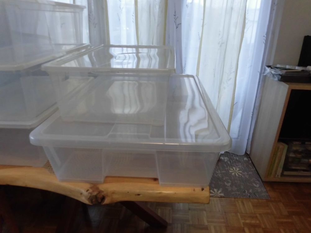 7 boxes, case/Box mit Deckel, transparent/Plastikbehälter !! (Gebraucht ...
